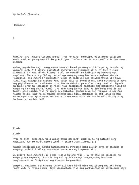 ️my Uncles Obsessionby Dennovan Pdf