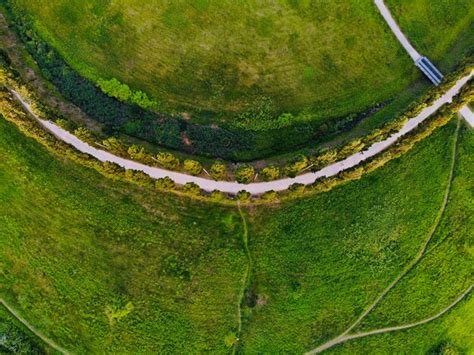 Premium Photo High Angle View Of Agricultural Field