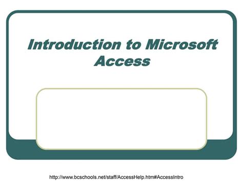 introduction to microsoft access2 ppt