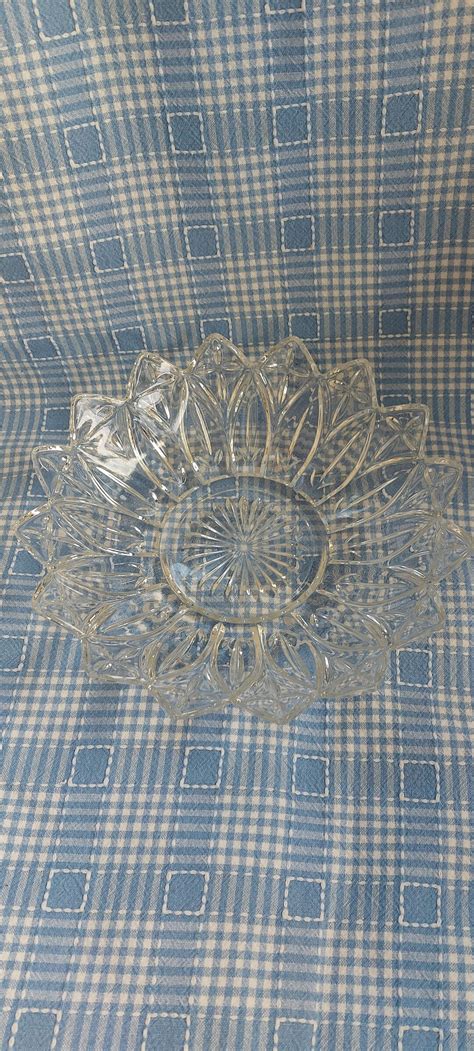 Vintage Clear Glass Fruit Bowl Excellent Condition Etsy
