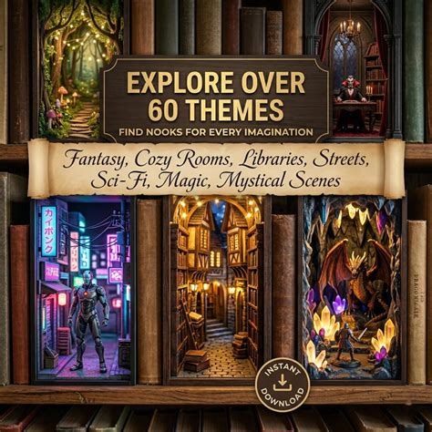 Book Nook Stl Bundle Pack 60 3d Printable Files Dioramas