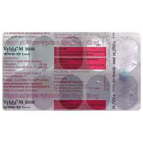 Vylda M 1000 Tablet 10 Uses Price Dosage Side Effects Substitute