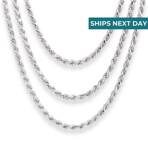 Sterling Silver Italian Rope Chains Solid 925 Pure Silver With Strong Lobster Lock Etsy