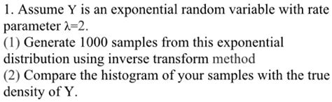 1 Assume Y Is An Exponential Random Variable With Rate Parameter 1 2