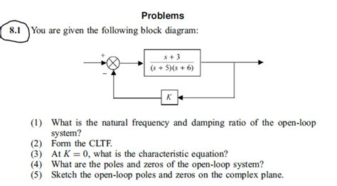 Solved 8 1 You Are Given The Following Block Diagram 1 Chegg