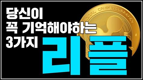 리플 이거 3가지만 기억하세요 아파트 살준비하시구요 Youtube