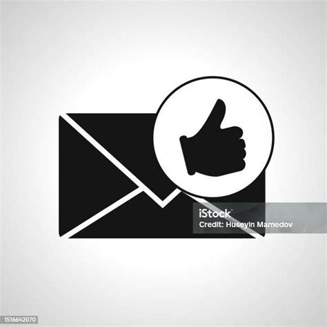 엄지손가락 아이콘이 있는 메일 봉투 즐겨찾기 메일 아이콘입니다 메일 아이콘처럼 Brand Name Online Messaging Platform에 대한 스톡 벡터 아트 및