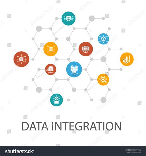 Data Integration Presentation Template Cover Layout Stock Illustration