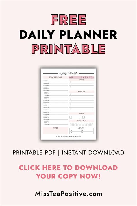 Free Morning Routine Printable Pdf — Miss Tea Positive