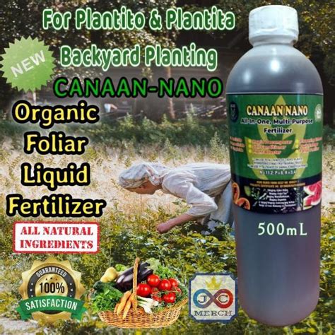 Hot Sale 500ml Canaan Nano Organic Foliar Liquid Fertilizer Lazada Ph