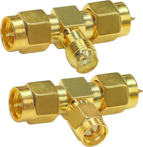 Sma Splitter Connector Tuolnk Sma Male To Dual Sma Male Triple Tee Adapter Sma Female To Double