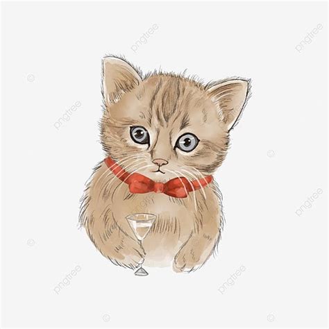 Gato Pintadogato Dos Desenhos Animadosgato Em Aquarelauísquegatinho