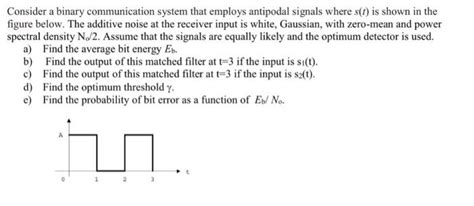 solved consider a binary communication system that employs