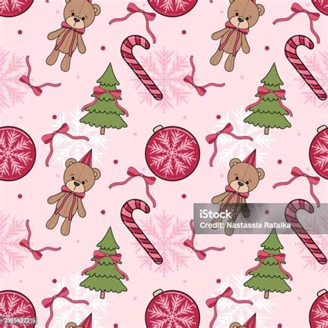 크리스마스 배경 완벽 한 패턴 귀여운 테디 베어 새해 인쇄 디자인 배경 섬유 아이 패션 벽지 선물 포장지를 위한 장식적인 성분 짜임새 0명에 대한 스톡 벡터 아트 및 기타