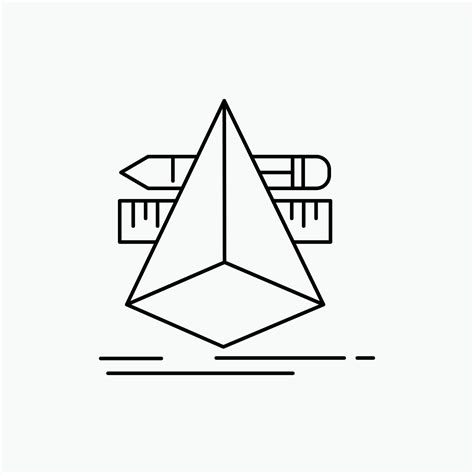 3d Design Designer Sketch Tools Line Icon Vector Isolated