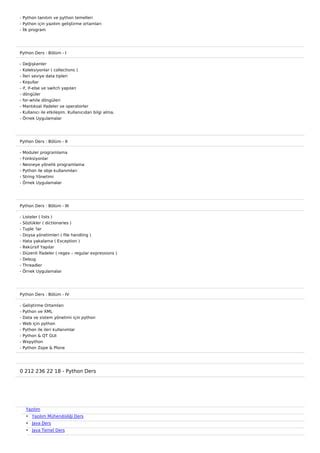 Python Ders PDF