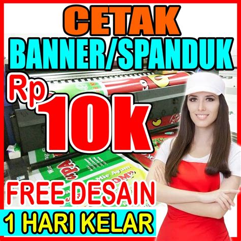 Jual CETAK BANNER SPANDUK FREE DESAIN Ukuran 100 Cm X 50 Cm Min Order 2