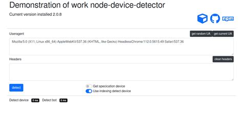 Demo Node Device Detect Forked Codesandbox