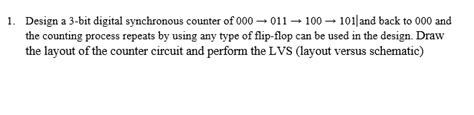 Solved Design A Bit Digital Synchronous Counter Of Chegg Com