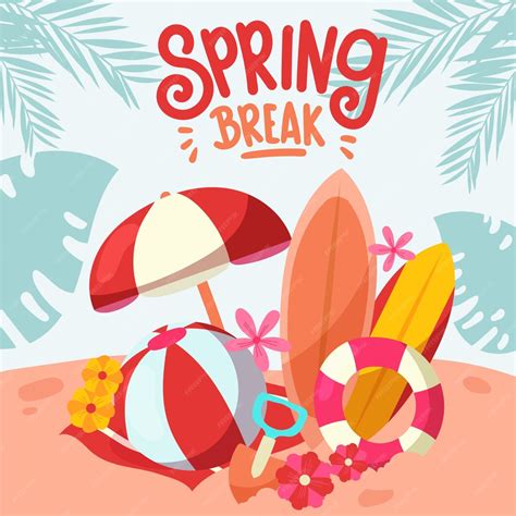 Free Vector Beautiful Spring Break Concept