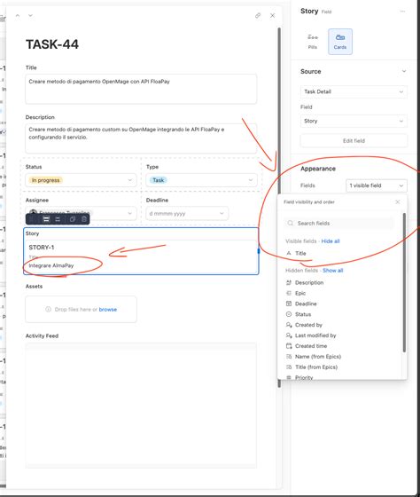 field link to shows the fields in the edit detail form but not in the