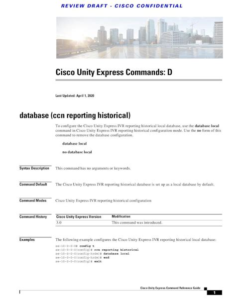 Pdf Cisco Unity Express Commands D€¦ · Usage Guidelines After The