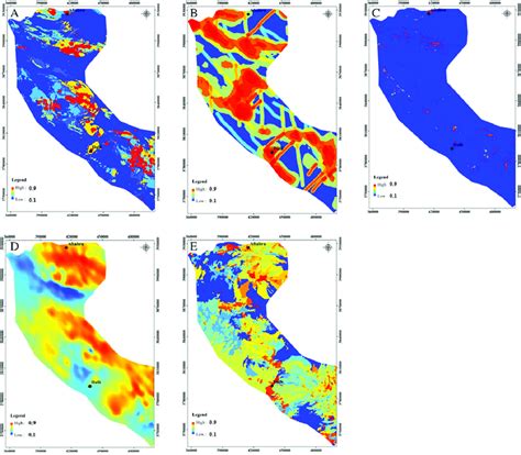 the favorable predictor maps used as input layers in data integration