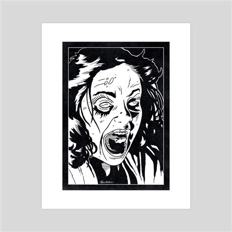Linda Evil Dead Black And White An Art Print By Famous Weirdos