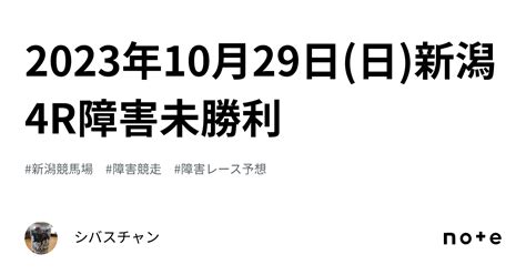 2023年10月29日日新潟4r障害未勝利｜シバスチャン