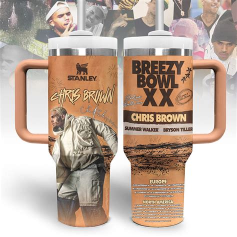 Chris Brown Breezy Bowl Xx World Tour Merch 2025 Tumbler Chris Brown