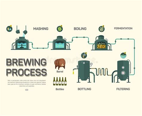 Processo Da Fabricação De Cerveja De Cerveja Infographic Estilo Liso