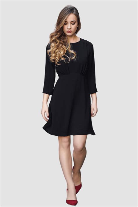 Flare Black Dress Bushra