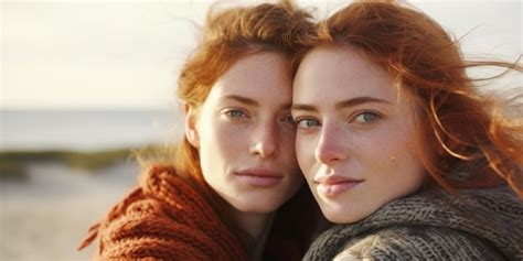 Premium Photo Two Young Women In Love Hugging On The Beach Closeup