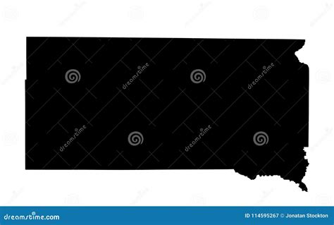 South Dakota Sd State Map Usa With Capital City Star At Pierre Black