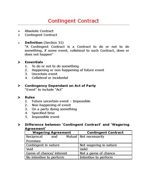 4 Contingent Contract Pdf