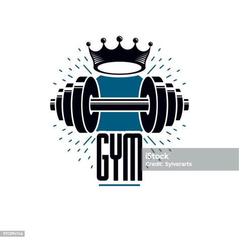 체육관과 피트 니스 템플릿 복고풍 스타일 벡터 상징 와 바 벨 건강한 생활방식에 대한 스톡 벡터 아트 및 기타 이미지 건강한 생활방식 경쟁 권위 Istock