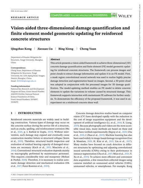 PDF Visionaided Threedimensional Damage Quantification And Finite