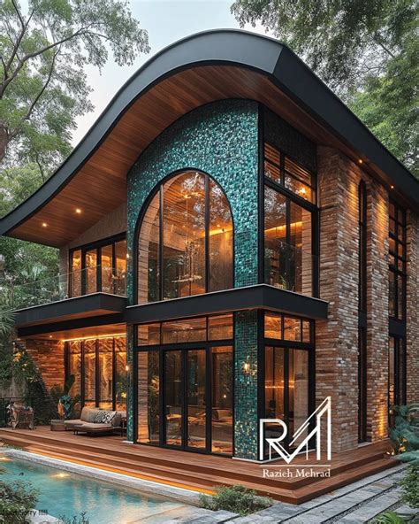 ‎راضیه مهراد معمار و طراح نظام مهندسی‎ ‎ ویلای مدرن با دیوارهای