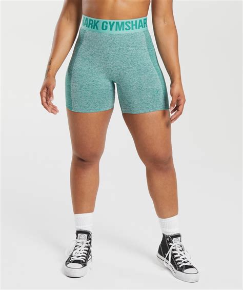 Gymshark Flex Shorts Jewel Greenwhite Marlcornflower Blue Gymshark