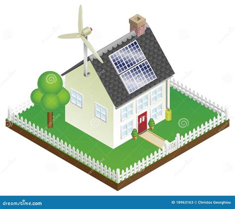Casa Sostenible De La Energía Renovable Ilustración Del Vector