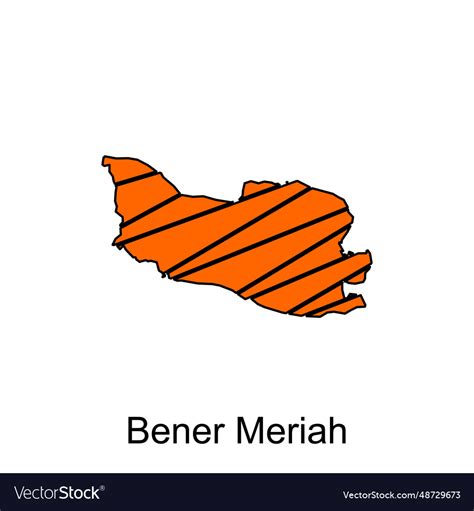 Map Of Bener Meriah City Design Template Vector Image