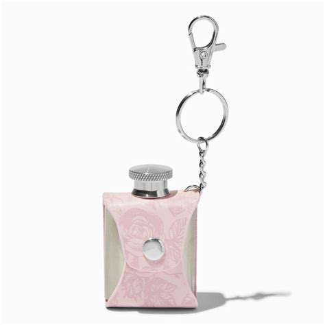 Floral Print Mini Flask Keychain Icing Us