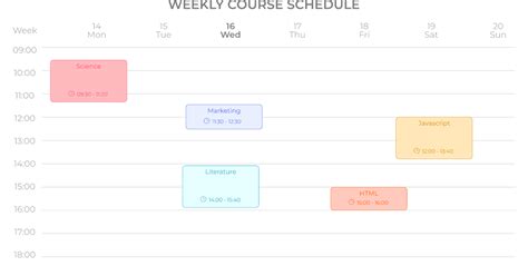 Responsive Timetable Schedule Figma