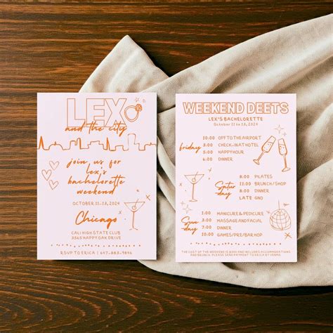 Editable Sex And The City Theme Bachelorette Invite Template
