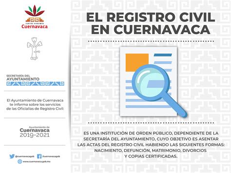 Conoce Qué Es El Registro Civil Municipio De Cuernavaca Facebook