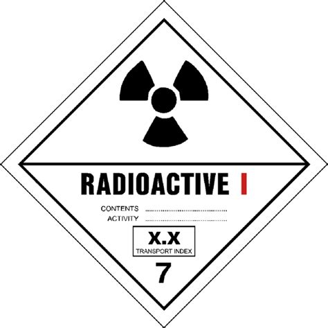 Class 7 Radioactive Materials I With Custom Un Number Box Tdg Placar
