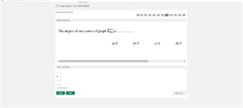solved the degree of any vertex of graph k44 is
