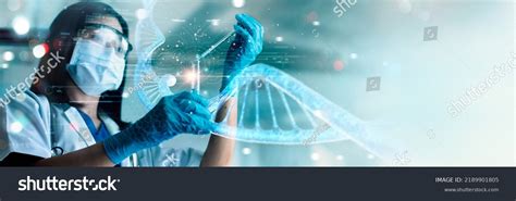 Scientists Experimenting Research Molecule Model Dna Stock Photo 2189901805 Shutterstock