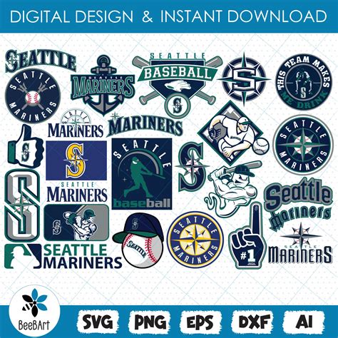 Seattle Mariners Svg Bundle Logo Svg Png Eps Dxf Baske Inspire Uplift