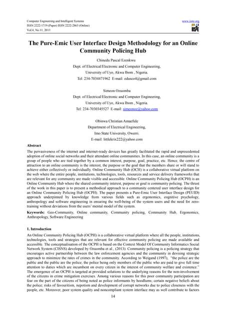 The Pure Emic User Interface Design Methodology For An Online Community